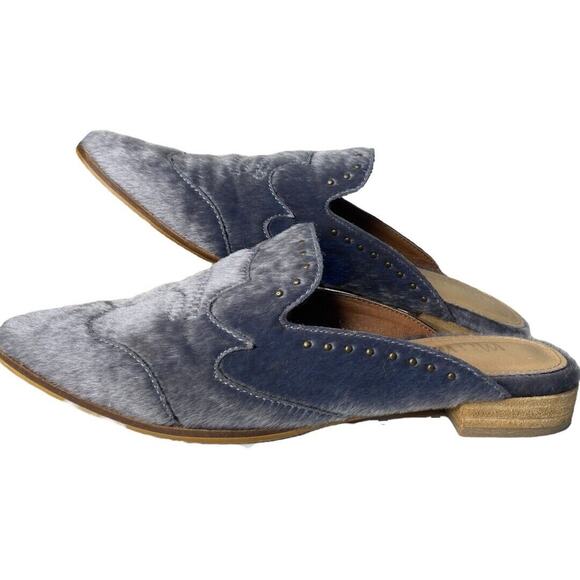 Mi.iM | Shoes | Miim Closed Toe Mules Womens 8 Gray Faux Calf Hair Boho ...